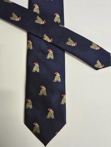 Stafford Designer Necktie Mens Navy Blue Santa Walrus All Over Print ...