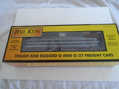 NIB RAIL KING BY MTH "O" 027 LEIGH VALLEY FLAT CAR BULKHEAD W/ PIPE ...