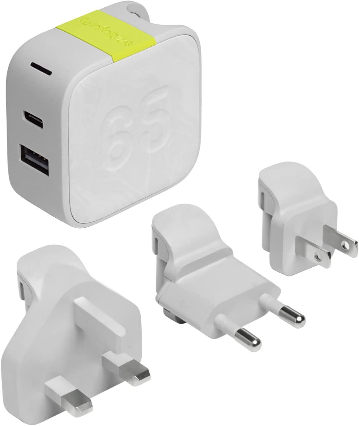 INFINITY LAB InstantCharger 65W 2 USB, Powerful USB-C & USB-A Gan PD ...