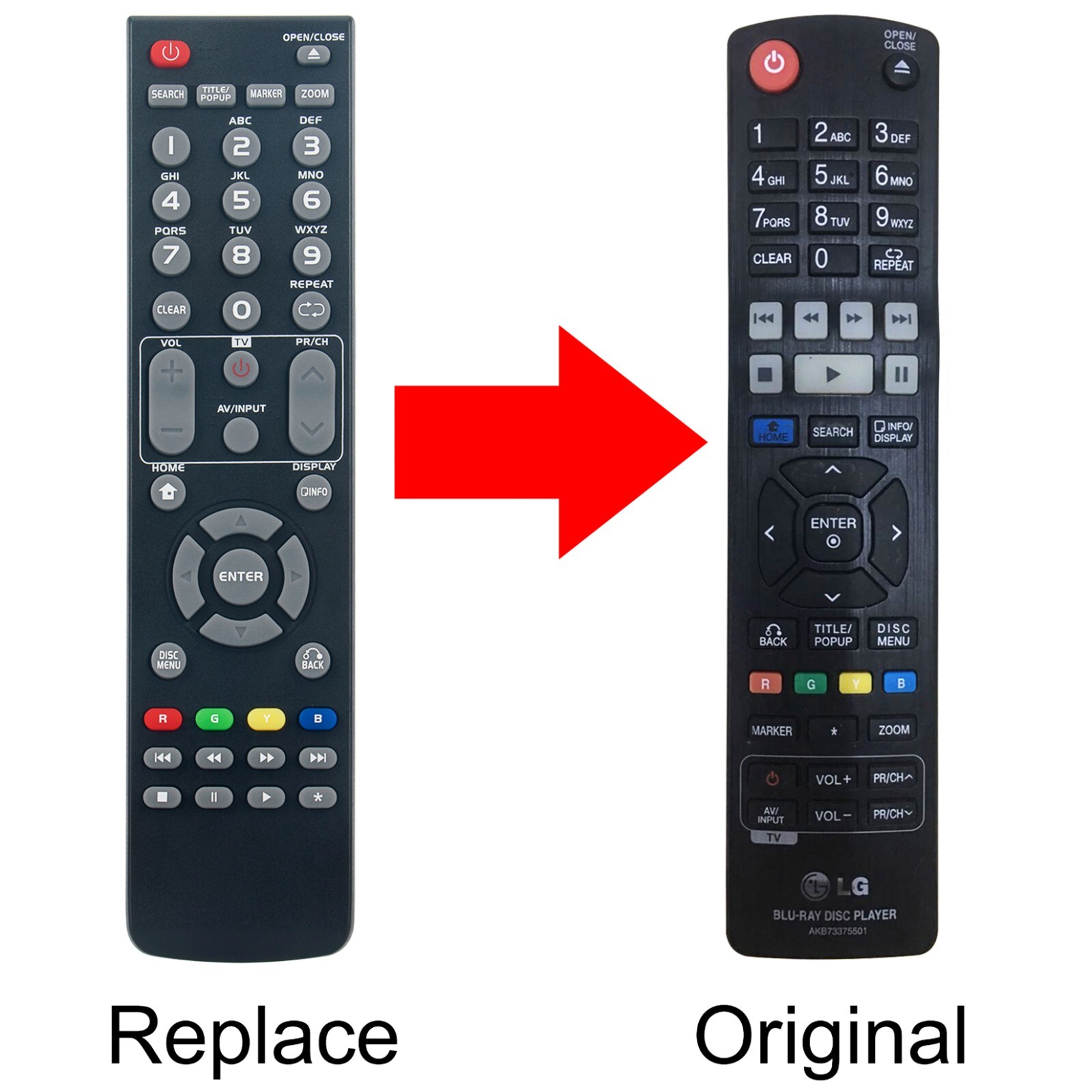 AKB73375501 Replace Remote for LG Blu-ray Player BD645 BP650 BD650K ...