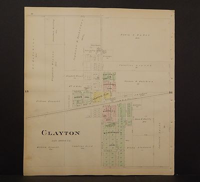 Michigan Lenawee County Map Clayton 1893 R5#85 | eBay