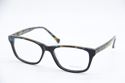 NEW VANNI V3654 A313 BLACK BROWN BLUE AUTHENTIC EYEGLASSES FRAMES 52-16 ...