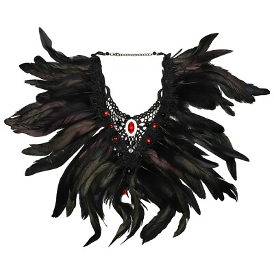 Adults Cape Feather Shoulder Wrap Sexy Shawl Retro Fake Collar ...