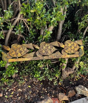 Hand carved wooden “gold” turtle plaque from Bali-40x9 inches | eBay