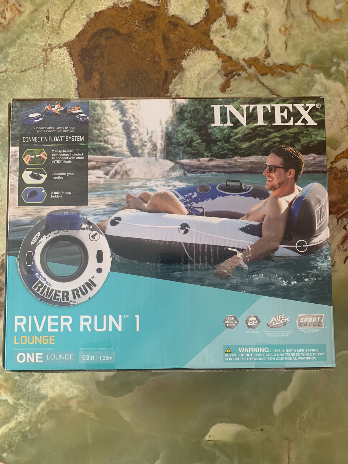 Intex River Run 1 Lounge Inflatable Floating Water Tube 53 ...