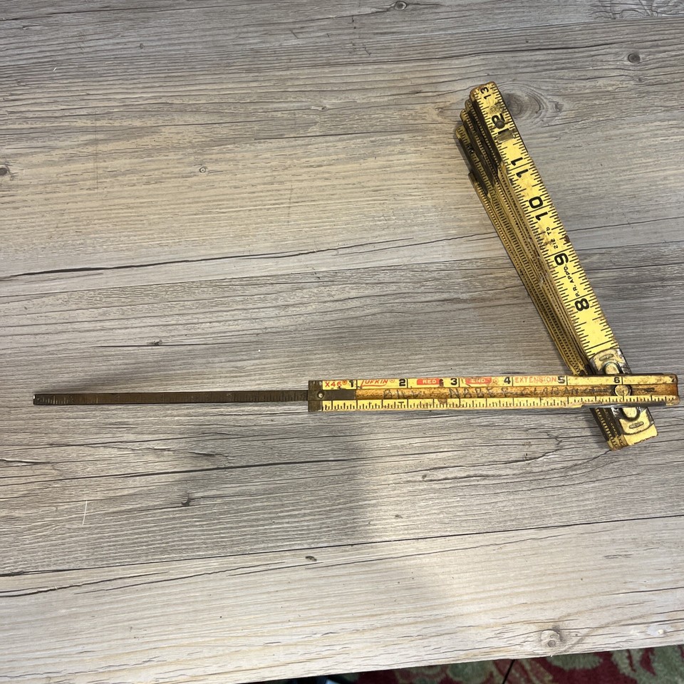Vintage Wood Lufkin X46 Red End 6 Foot Folding Extension Ruler ...