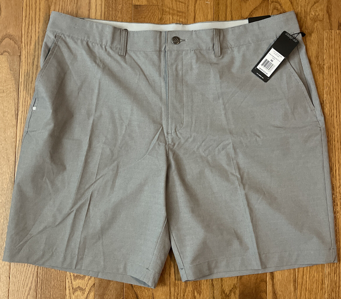 Adidas Ultimate 365 Stretch Golf Shorts Size 40 Grey Herringbone Casual ...