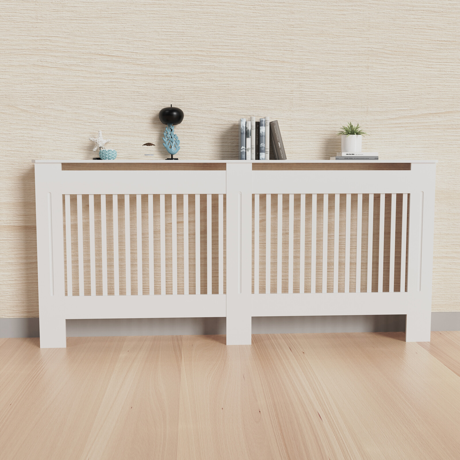 91/100cm Internal Radiator Cover MDF Modern Cabinet Slatted High ...