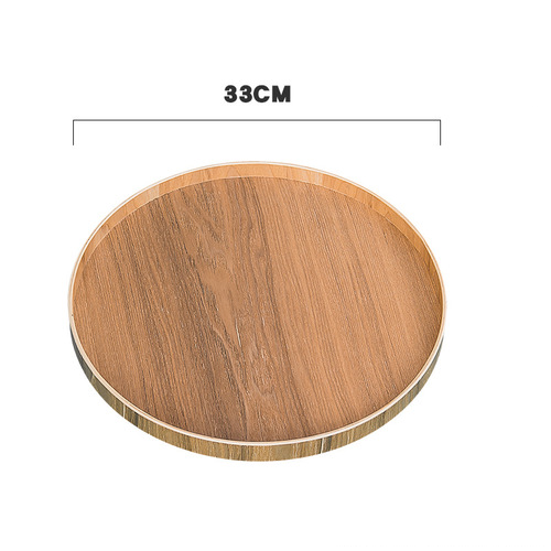 Round Tray Food Serving Plate Wood Snack Deseert Plate Teaboard Tea ...