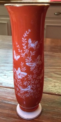 VASE 8“ VINTAGE SHAFFORD "LES PAPILLONS" BUTTERFLIES BUD VASE | eBay