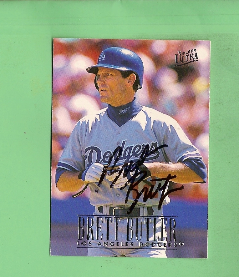 BRETT BUTLER AUTOGRAPHED BASEBALL CARD, LOS ANGELES DODGERS | eBay