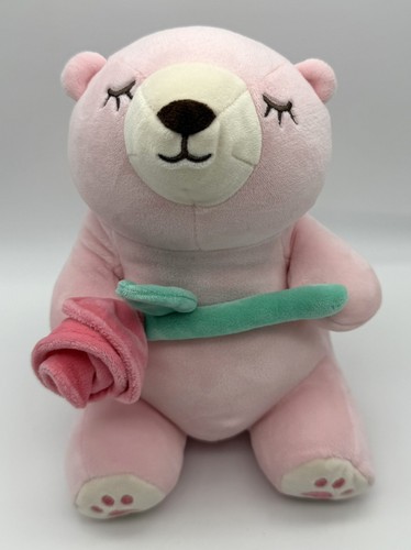 Miniso Pink Teddy Bear w/ Rose Flower Valentine’s Day 10” Plush Toy | eBay