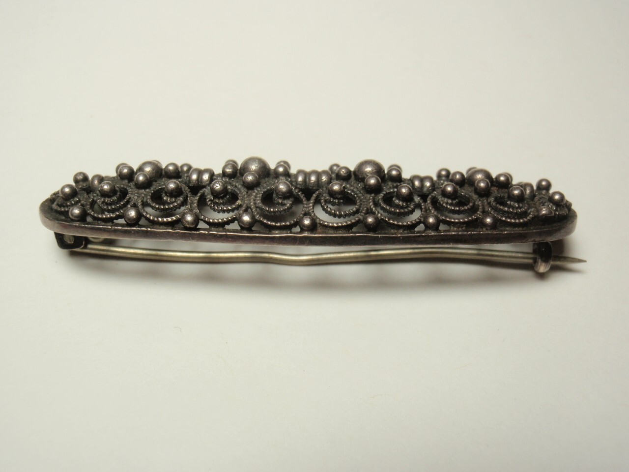 Vintage 835 Silver Brooch Pin - Gem