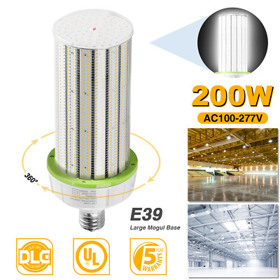 200W LED Corn Cob Bulb E39 Mogul Base Replace 1000W MH/HPS High Bay ...