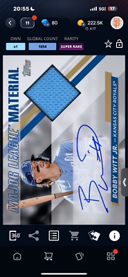 2024 Topps Major League Material BOBBY WITT JR (Topps Digital Card) | eBay