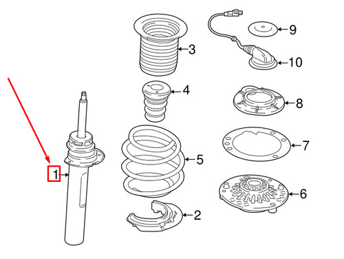 NEW BMW X1 F48 FRONT RIGHT SPRING STRUT 37106879656 6879656 OEM NO DUTY ...