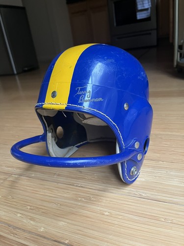 Vintage 1950s Hawthorne Blue Hard Shell Football Helmet Terry Brennan ...