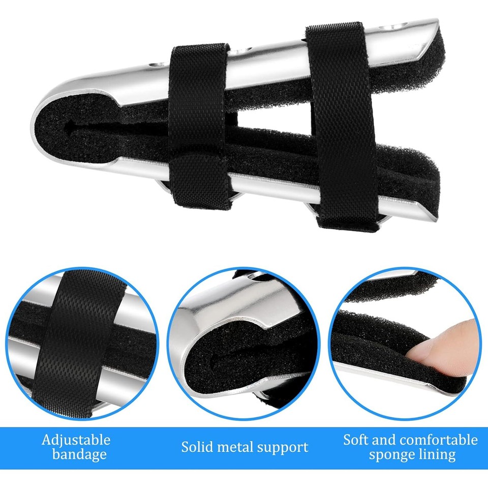 6-Pack Finger Splints – Metal Support, Foam Inner, 2 Styles for Adults ...