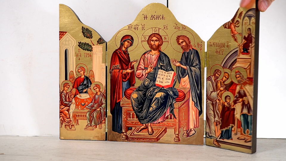Large Handmade Christian Triptych with amazing details and Superior ...