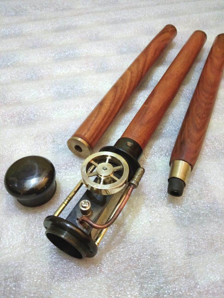 Brass Model Working Steam Engine Antique Handle Woode… - Gem