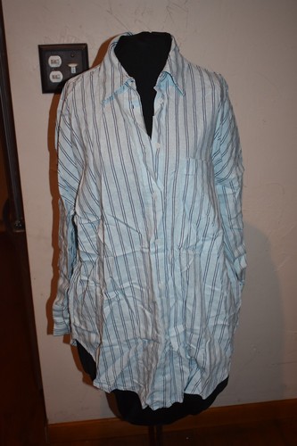 Zara Join Life 50% linen striped top blouse NWT Size S | eBay