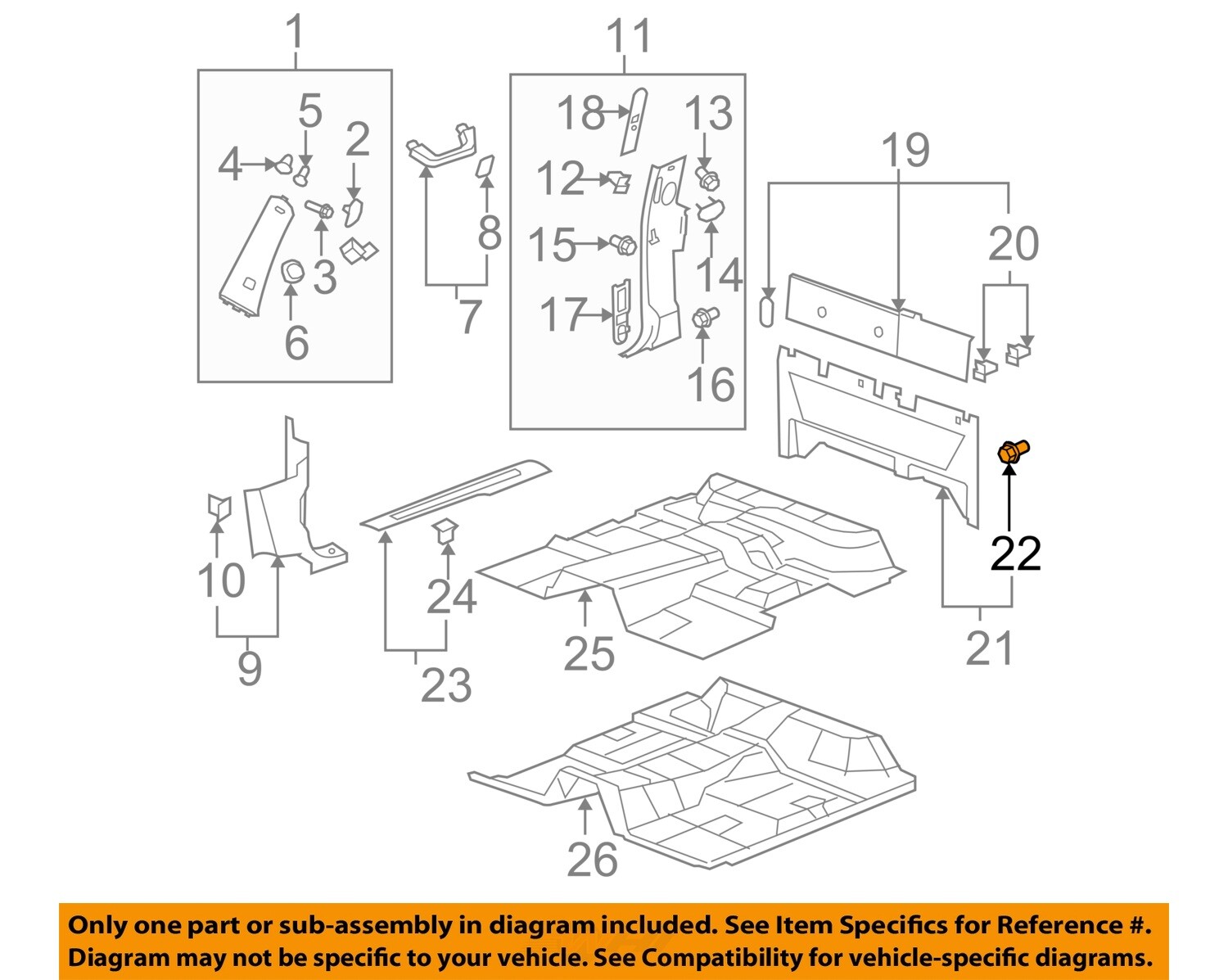 GM OEM 94-19 Blazer Cab Interior Trim-Rear Trim Panel Retainer 15986673 ...