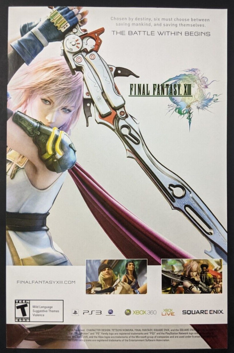 Final Fantasy XIII 13 Print Ad Game Poster Art PROMO Original PS3 ...
