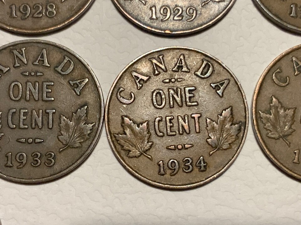Canada 1920 - 1936 / 1c One Cent / 11 King George V Small Cent Lot | eBay