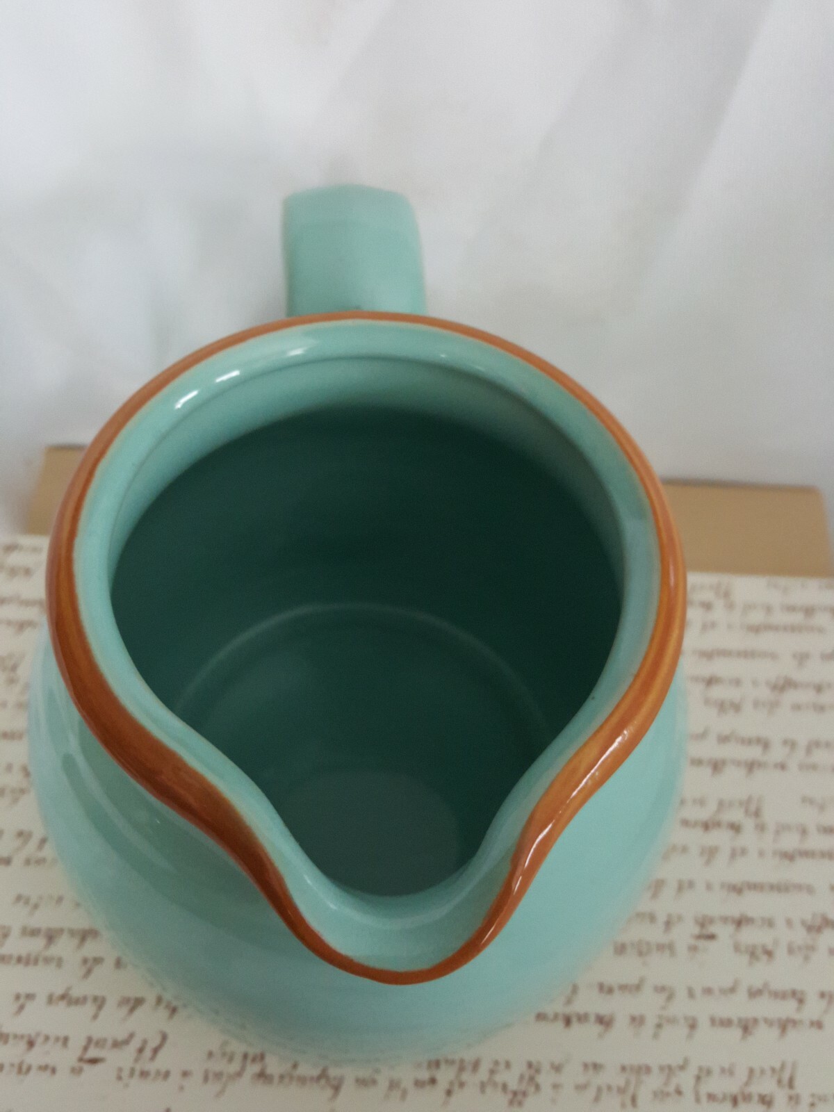 Noritake Stoneware #8674 BOULDER RIDGE Creamer Pitcher Turquoise Aztec ...