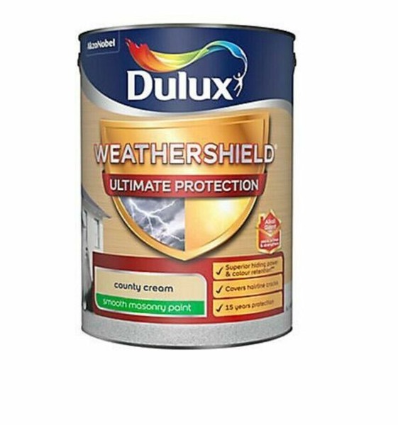 Dulux White Weathershield All Weather Protection Textured Masonry Paint ...