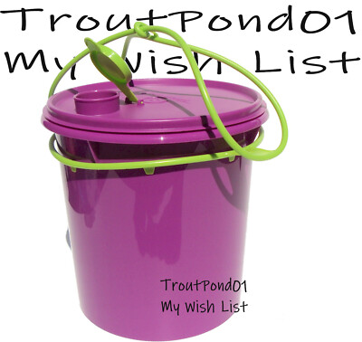 Tupperware 5 Qt Jumbo Canister Pour All Bucket Cariolier Handle Purple ...