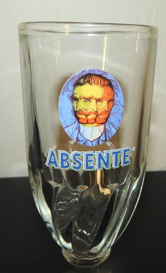 Absente Liquor Colored Vincent Van Gogh Logo Stemmed Glass Absinthe ...