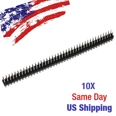 Dual Row 40 pin Header Thru Hole Straight 2.54mm Breakable US SHIP ...