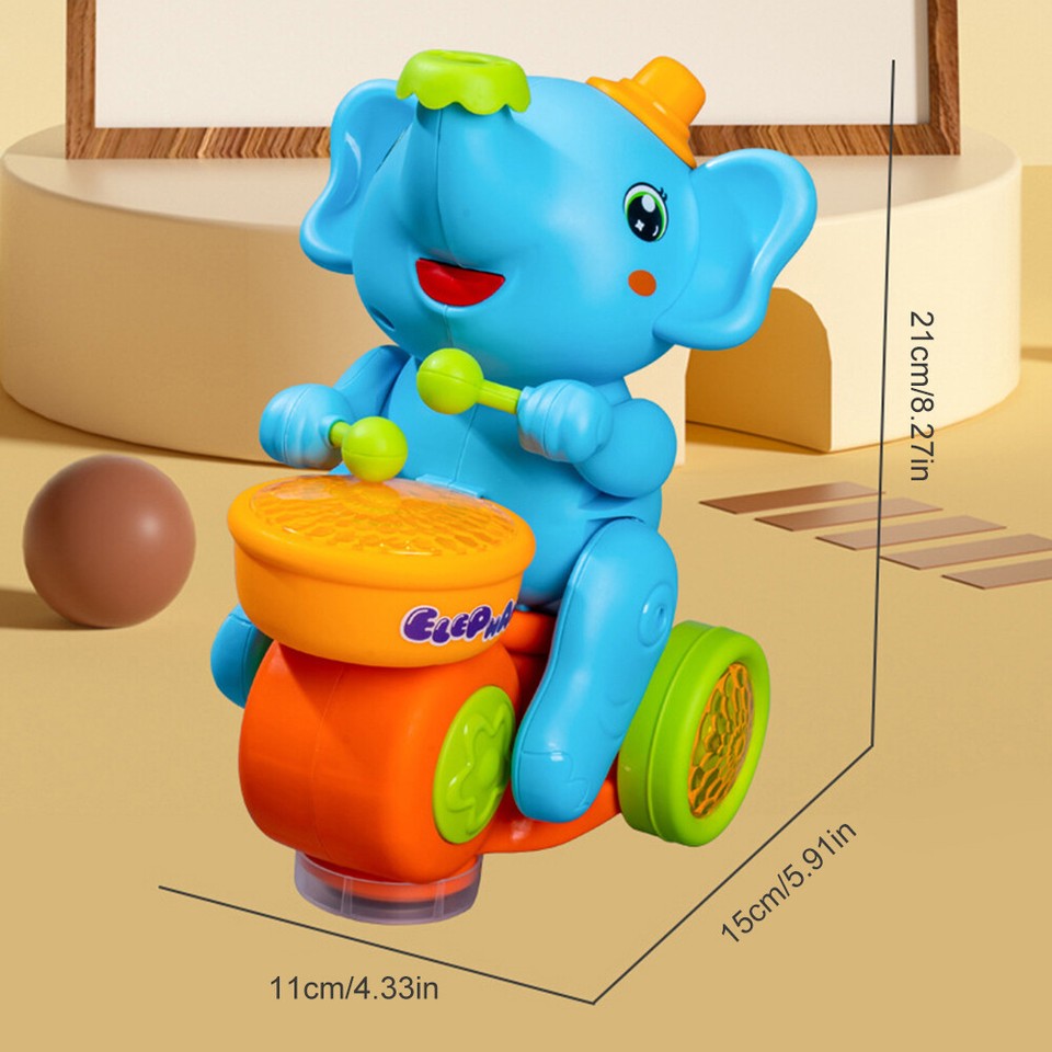 Drumming Elephant Toy with Light & Sound Levitating Ball Toys Baby ...