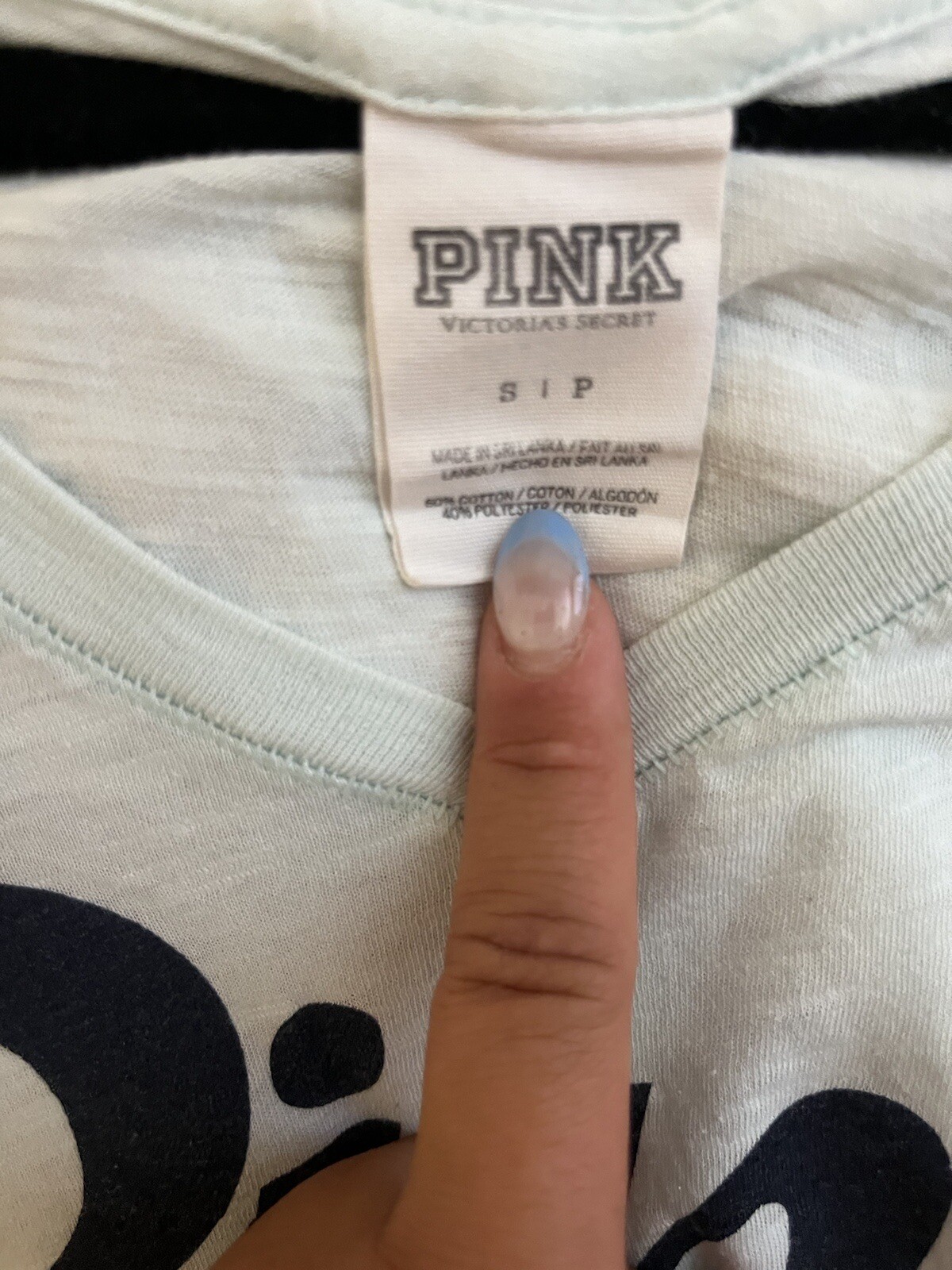 VICTORIAS SECRET PINK GRAPHIC CURSIVE "PINK" VNECK Size S Mint Green ...