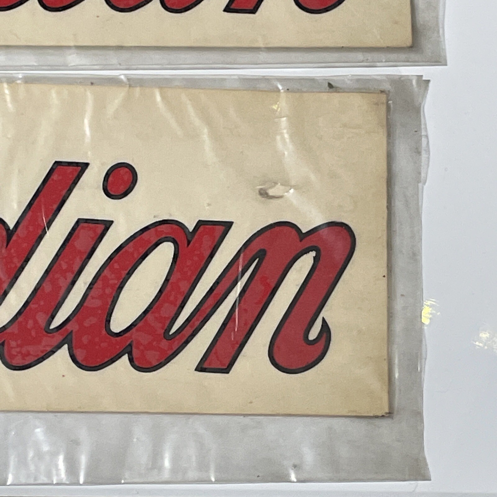 NOS 2 vintage Indian motorcycle tank badge sticker Script Logo Decal ...