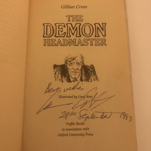 SIGNED The Demon Headmaster Gillian Cross Paperback Puffin 1984 | eBay