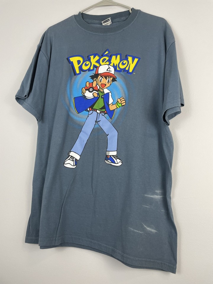 Vintage 90's Pokemon Ash Ketchum Get the Power 2 Sided Men's T shirt ...