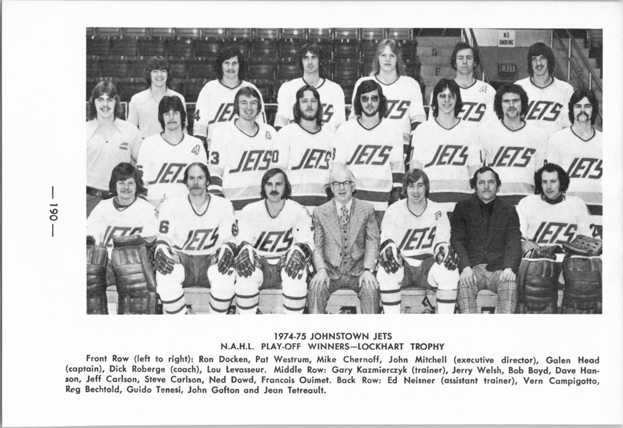 1975 Johnstown Jets NAHL Playoff Winners Team Photo - Vintage Hockey ...