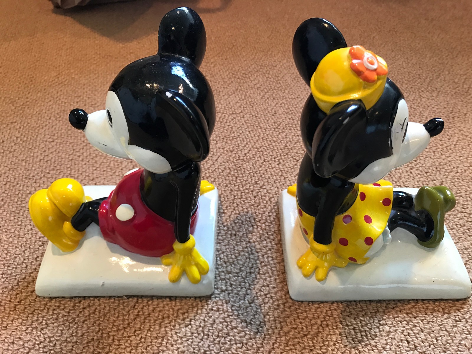 Vintage Walt Disney Productions Mickey Mouse and Minnie Mouse Bookends ...