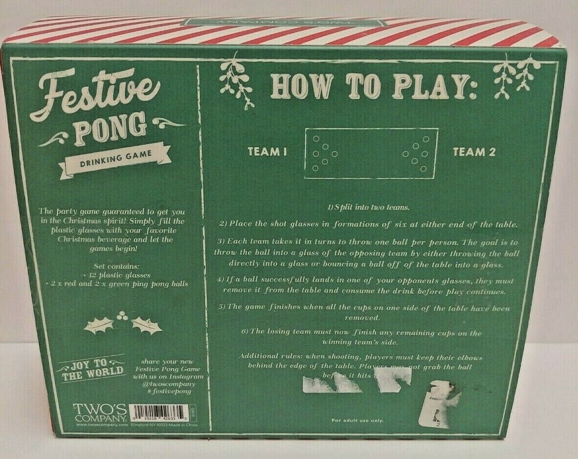 Festive Pong Christmas Holiday Drinking Game New | eBay