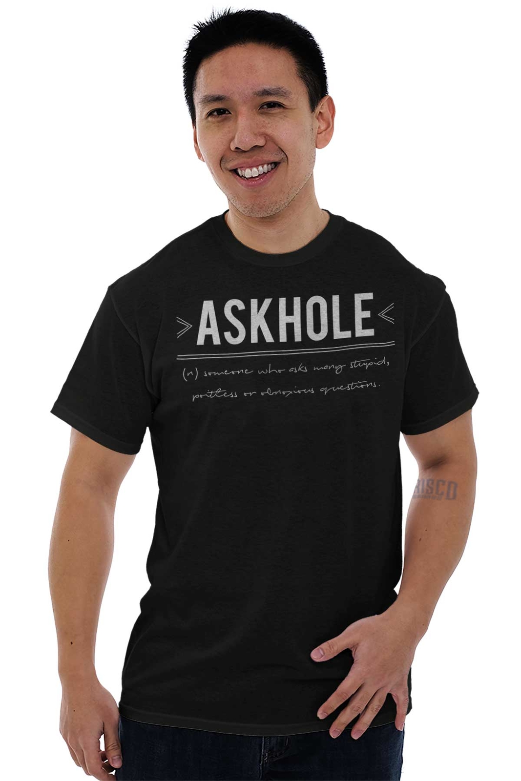 Askhole Definition Funny Rude Sarcastic Gift Crewneck T Shirt Tee Men ...