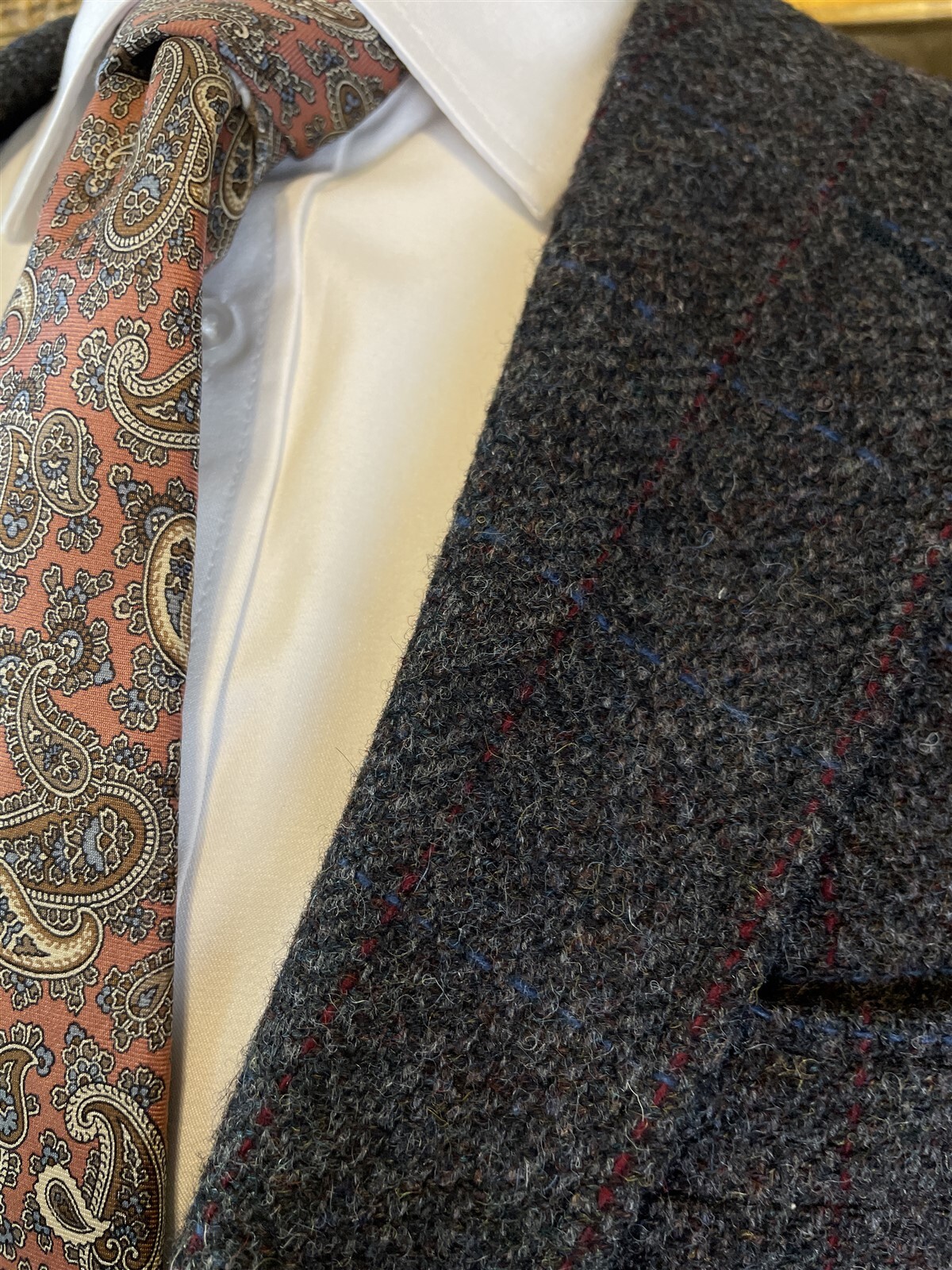 VTG Austin Reed 38R USA MADE 100% Wool Tweed Dark Gray Check 2Btn ...