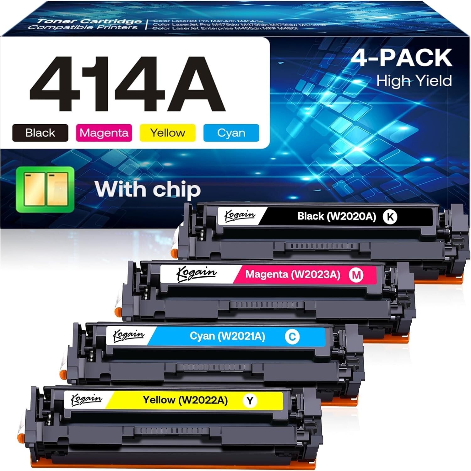 Kogain 414A Toner Cartridges (w Chip) Compatible HP 414 W2020A 414X ...