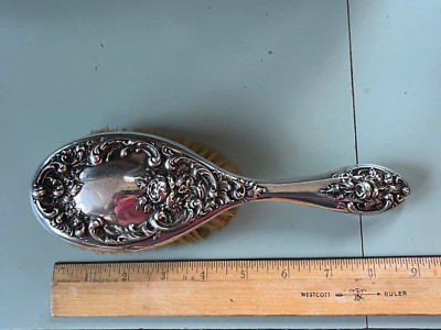Foster & Bailey Victorian Sterling Silver Rose foliate Hairbrush C.1900 ...