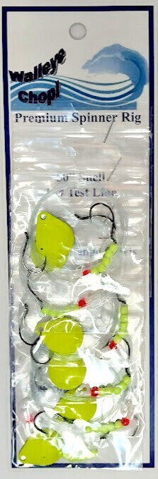 6 Walleye Spinner Harness Tandem #4Hook Crawler Rig Colo 2 Blade 50" 14 ...