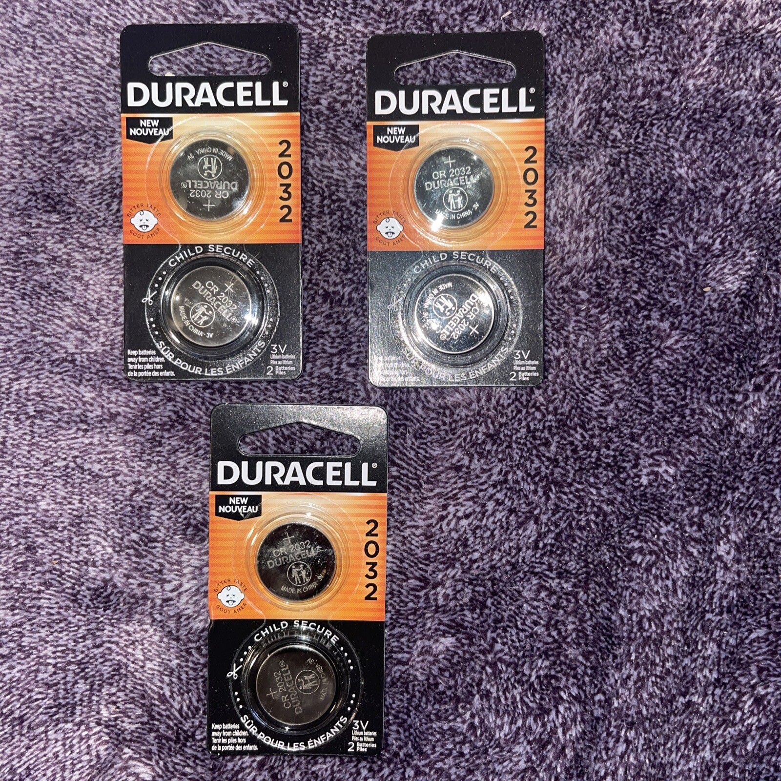 6 Duracell CR2032 3 Volt Lithium Batteries ECR2032 CR 2032 DL2032 - A ...