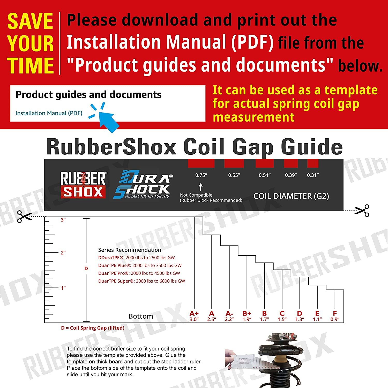 Rubber Shock Absorber Coil Springs Vehicle F/R Buffer Booster Size F ...