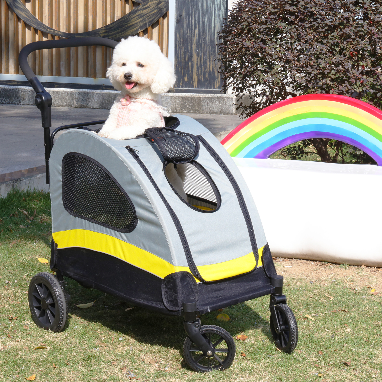 BingoPaw Medium Dog Stroller Buggy Heavy Duty Pet Pram Doggy Pushchair ...