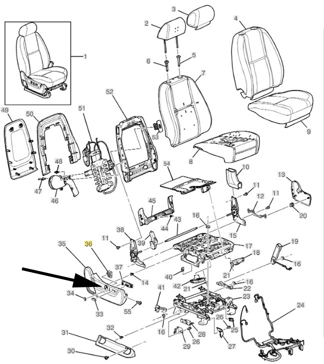 OEM Passenger Seat Lumbar Control Switch Chevrolet Blazer Impala ...